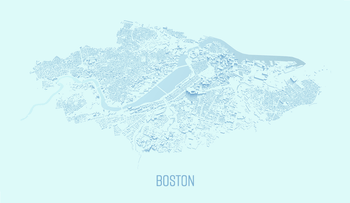 Stylized Map of Boston - Peter Beshai
